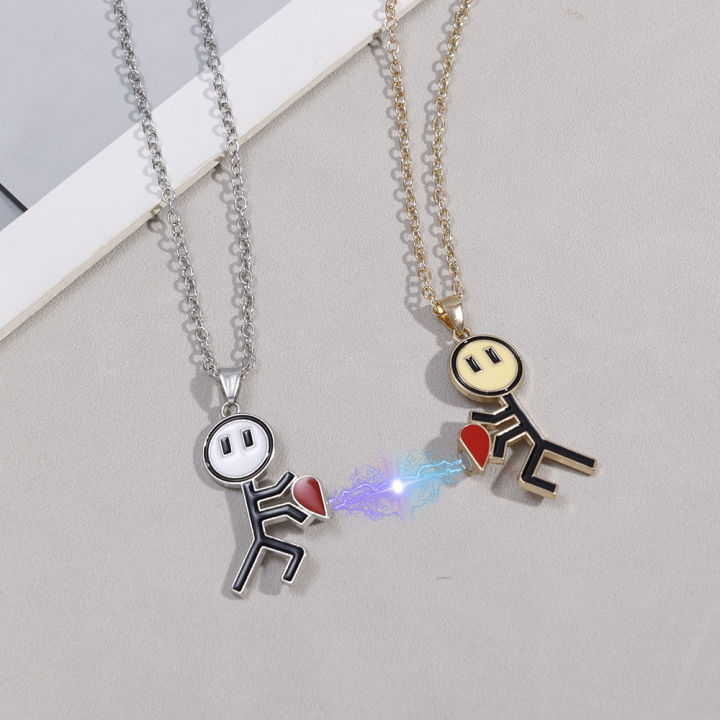 2Pcs/set Love Heart Magnetic Attraction Stitching Matchstick Men ...