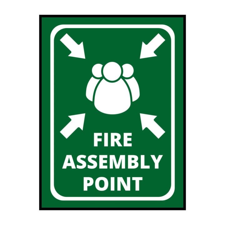 Fire Assembly Point Sign Board - 15cm X 21cm | Daraz.lk