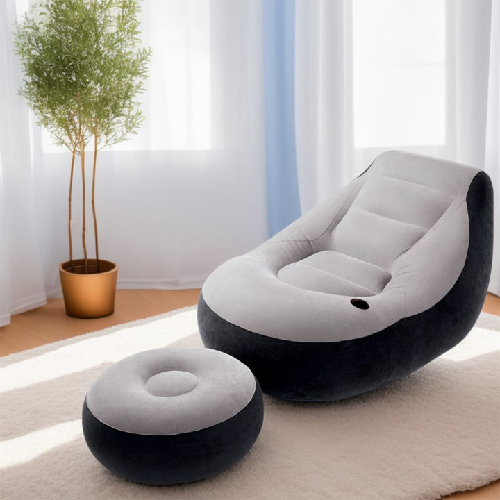 Intex Inflatable Sofa With Footrest Inflatable Chair Flocked (68564 ...