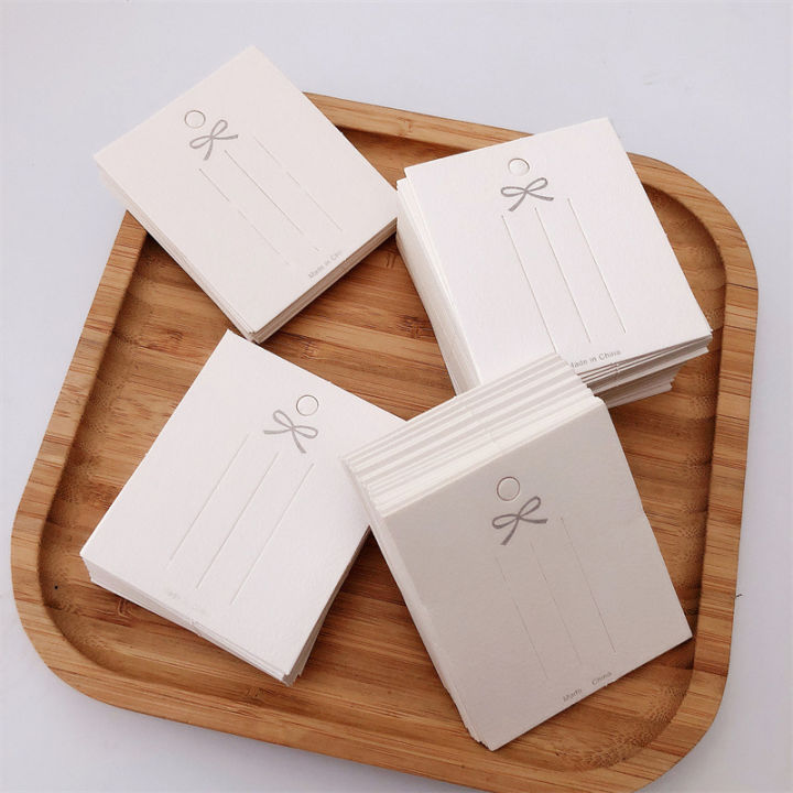 50PCS White Hairpin Card Trinket Bow Display Cards Cardboard Packing ...