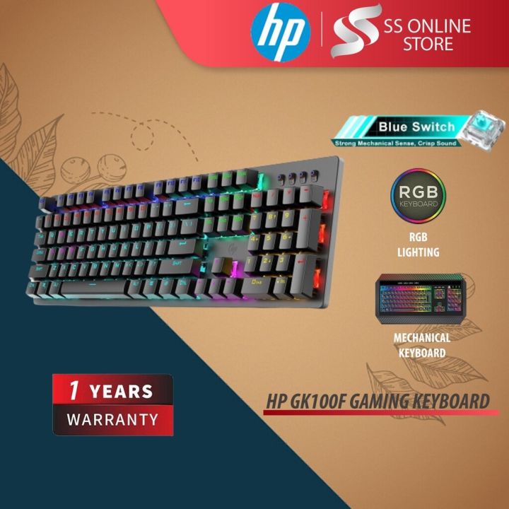 HP GK100F RGB Backlight Gaming Keyboard With 104 Keys (Blue Switch) RGB ...