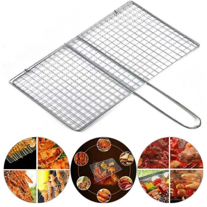 New Iron Barbecue Net Silvery Barbecue Iron Mesh Clamp Vegetable Clip ...