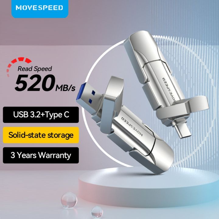 MOVESPEED USB 3.2 Flash Drive 520MB/s High Speed USB 3.2 Gen 2 Pen ...