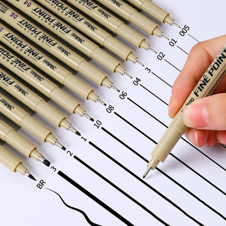 12 Line Drawing Pen Waterproof Art Architecture Black Sketch Fineline ...