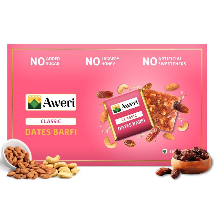 Aweri Dates Barfi (360 Gram): No Added Sugar Healthy Date Bite | Dry ...