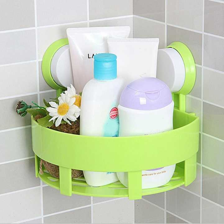 Bathroom Wall Triangle Corner Shelf with Suction Pads Bathroom ...