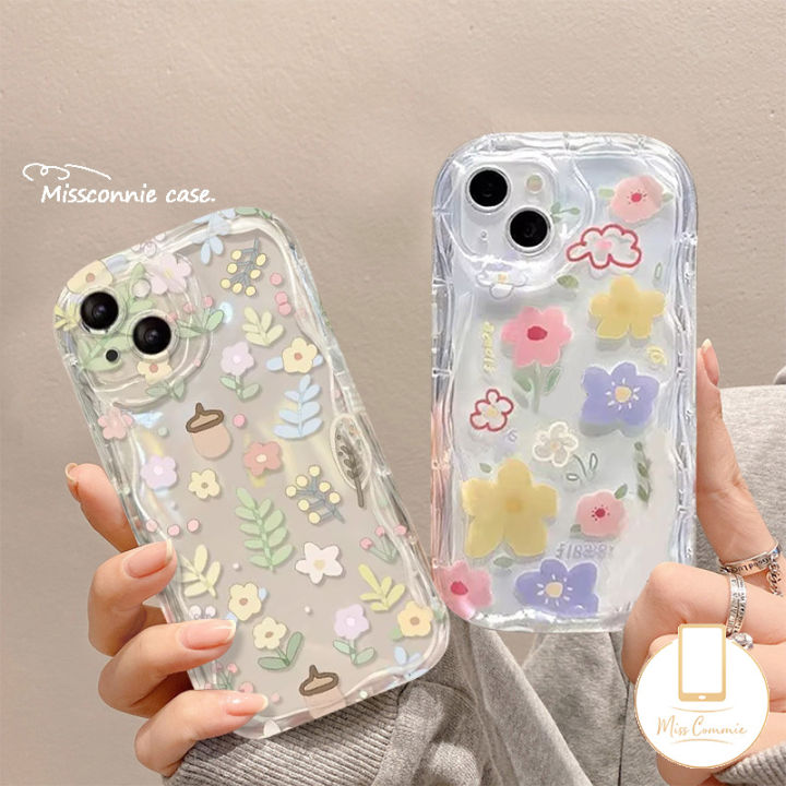 MissConnie Colorful Flower And Grass Painting 3D Wavy Curved Edge Phone ...