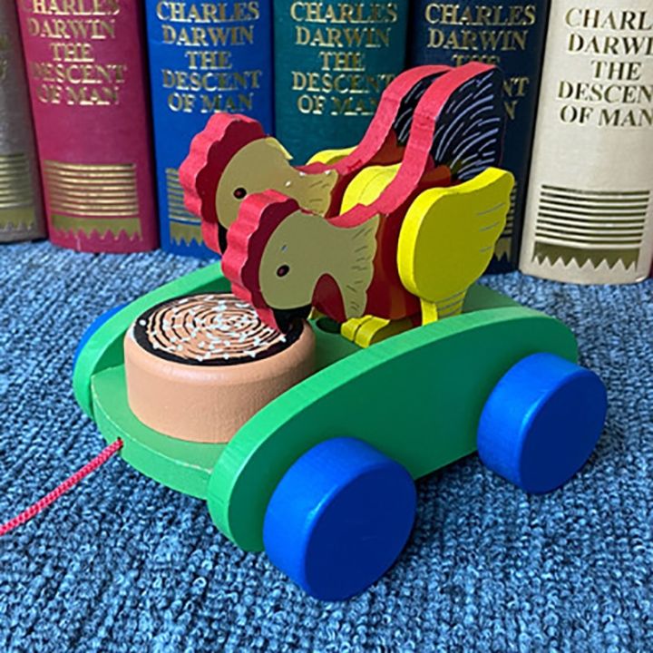 【DIV MALL】Children's Wooden Pull Rope Vehicles Toy Drag Cars Models ...