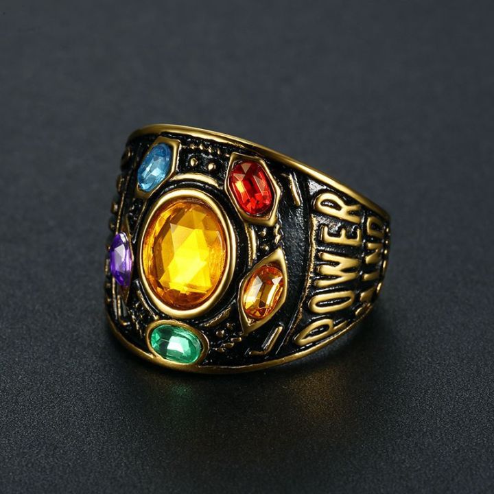 Stainless Steel Titanium Gold Plated Infinity Glove Gauntlet 7 Stones ...