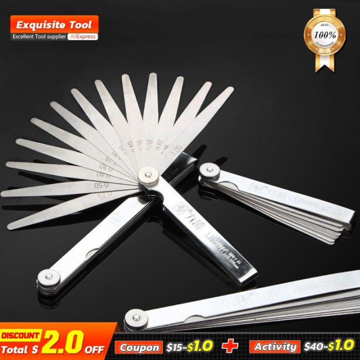 LIJIAN 14/17 Blades 0.02-1mm Filler Feeler Plug Gap Metric Gauge ...
