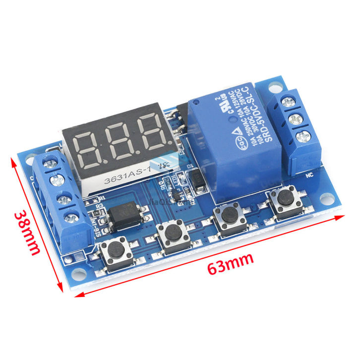Dc 5v 12v 24v Led Digital Time Delay Relay Trigger Cycle Timer Delay ...