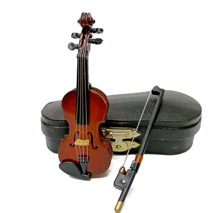 ARELENE Miniature Violin with Sound, Mini Musical Instrument Decoration ...