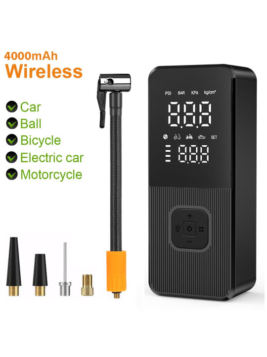 Wireless Air Pump 150psi Portable Electric Tire Inflator For Car Bicycle Motorcycle Air ...
