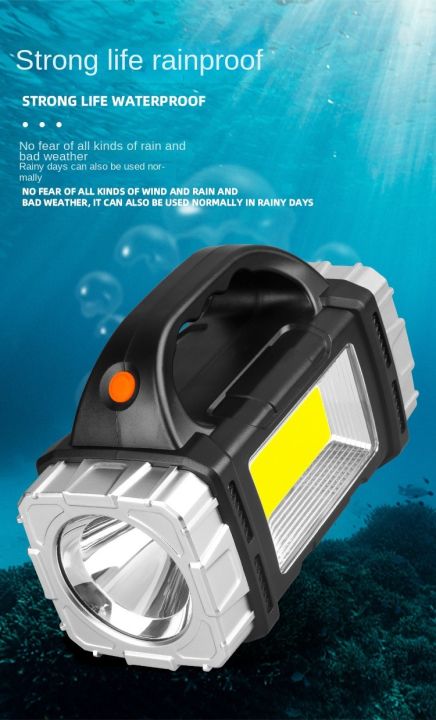 3lights 7 models Rechargeable Spotlight Flashlight with Solar Panels ...