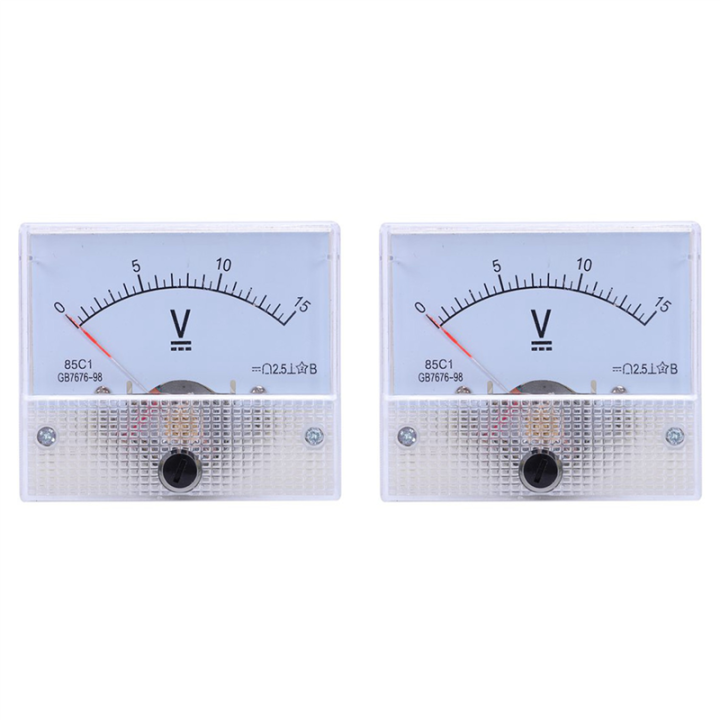 2X Pointer Type DC Voltmeter, 85C1 DC 0-15V Mechanical Analog Voltage ...