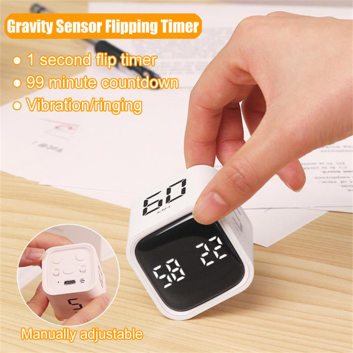 Productivity Cube Timer Gravity Sensor Flipping Led Display 4 Preset ...