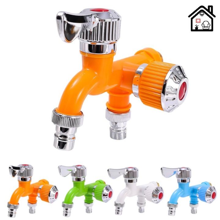 Double Outlet Washing Machine Faucet/Dual Control Water Tap Garden ...