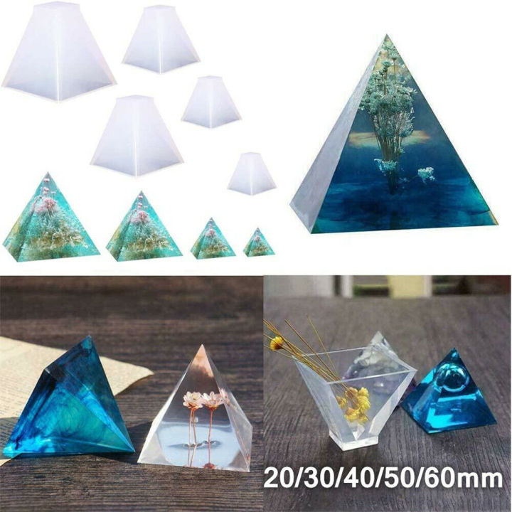 20mm-60mm Triangle DIY Quicksand Crystal Resin Candles Energy Pyramid ...