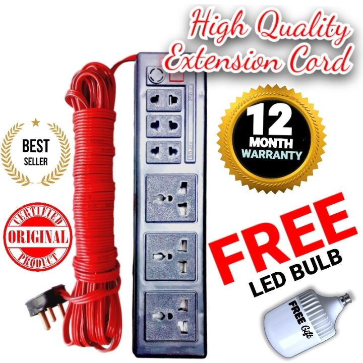 Wire Code,Extension Code / 5A 3 pin 3 Cor Copper Wire Code, 6 Sockets ...