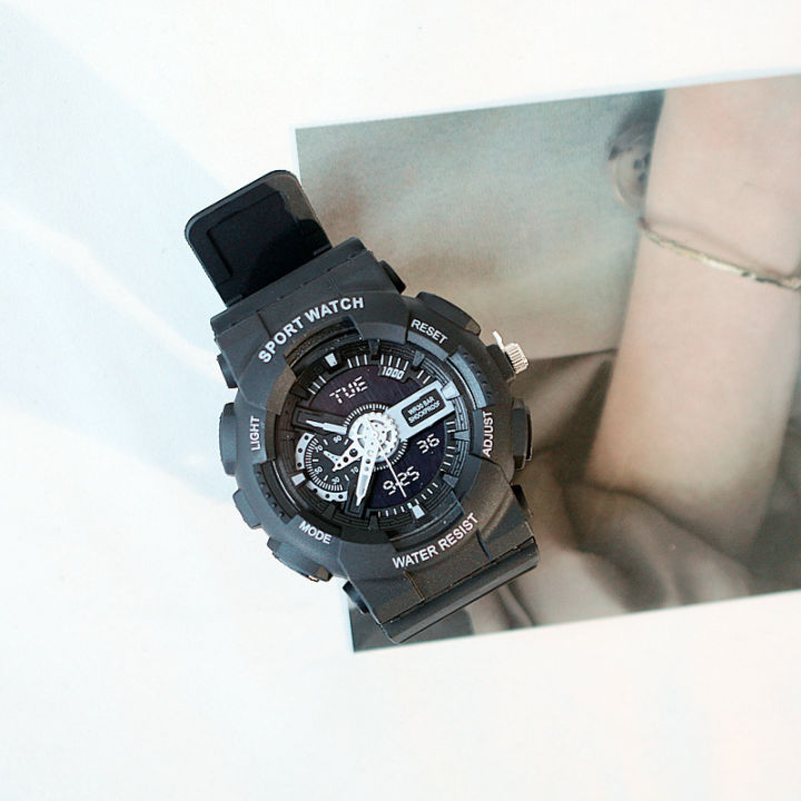 [Ike] sport round quartz Digtal dial casual watch rubber strap watch ...