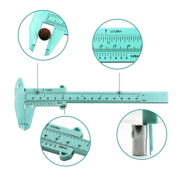 【ZIME】1 PC 0-150mm Double Rule Scale Plastic Vernier Caliper Mini ...