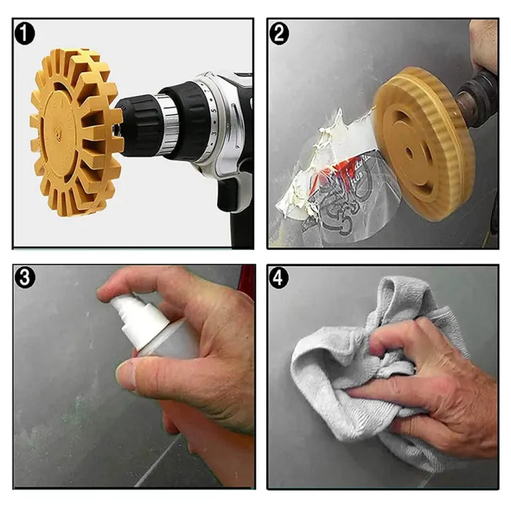 Eraser Wheel Decal Remover Set 4 Inch Adhesive Sticker and Vinyl ...