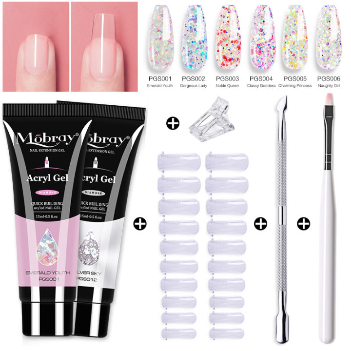 Mobray Poly Nail Gel For Nail Extension Manicure Set Fast Building UV ...