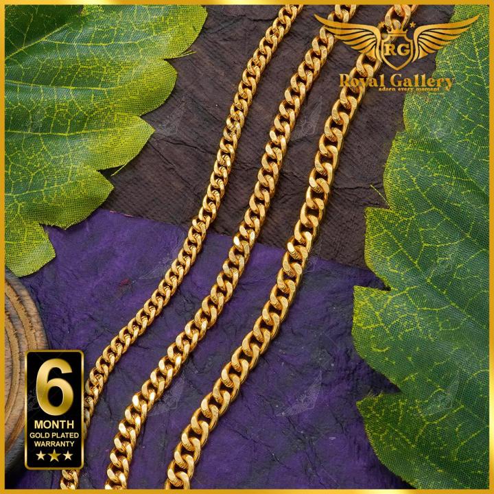 Gold Plated Miami Cuban Chain Long-Lasting Guaranteed 3MM 4MM 5MM 24 ...