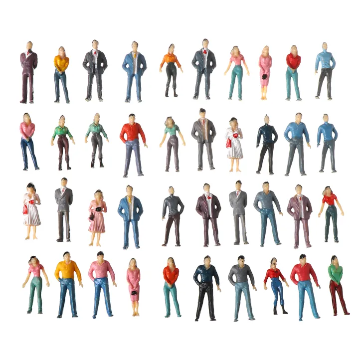 100pcs 1:100/1:150/1:75/1:50 Scale Plastic People Figures Model ...