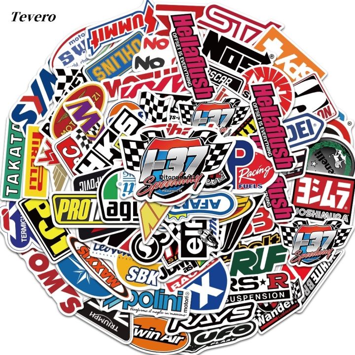 Tevero 10/50/100PCS Racing Sticker Dirt Bike Car Sticker Pack ...
