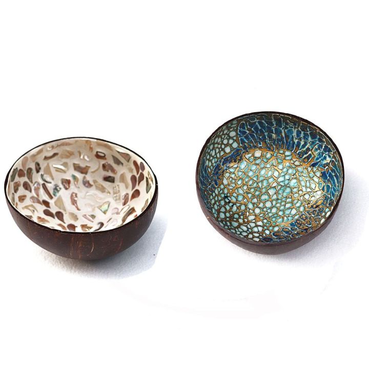 1/2Pcs Natural Coconut Bowls, Storage Shell Bowls, Circular Handmade ...