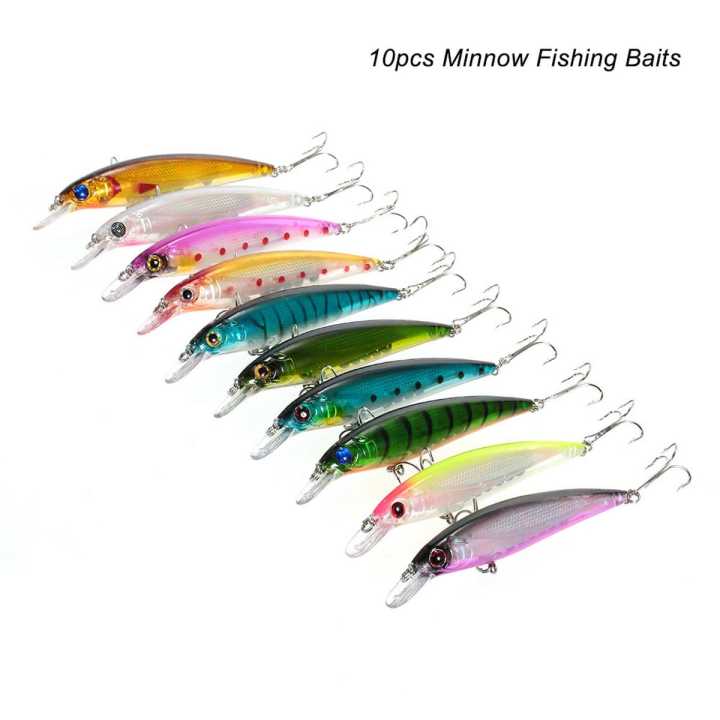 【DIV MALL】10pcs 11cm/13.5g Minnow Suspending Fishing Baits Lures Hard Bait Bass Artificial ...