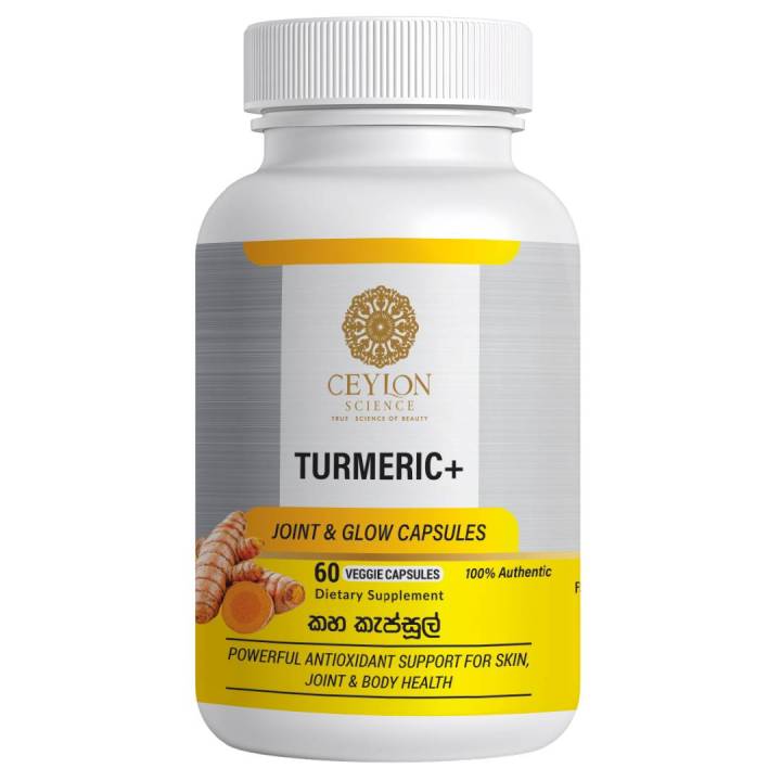 Ceylon Science Turmeric+ Joint & Glow Capsules – 60 Veggie Capsules ...