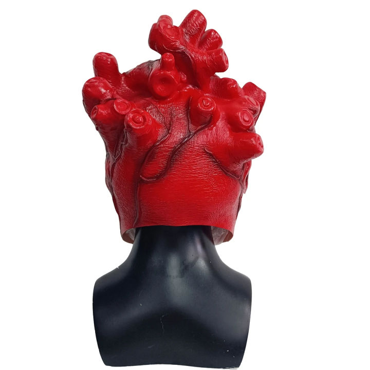 Anime Dorohedoro Shin Heart Red Mask Cosplay Costume Scary Bloody Latex ...