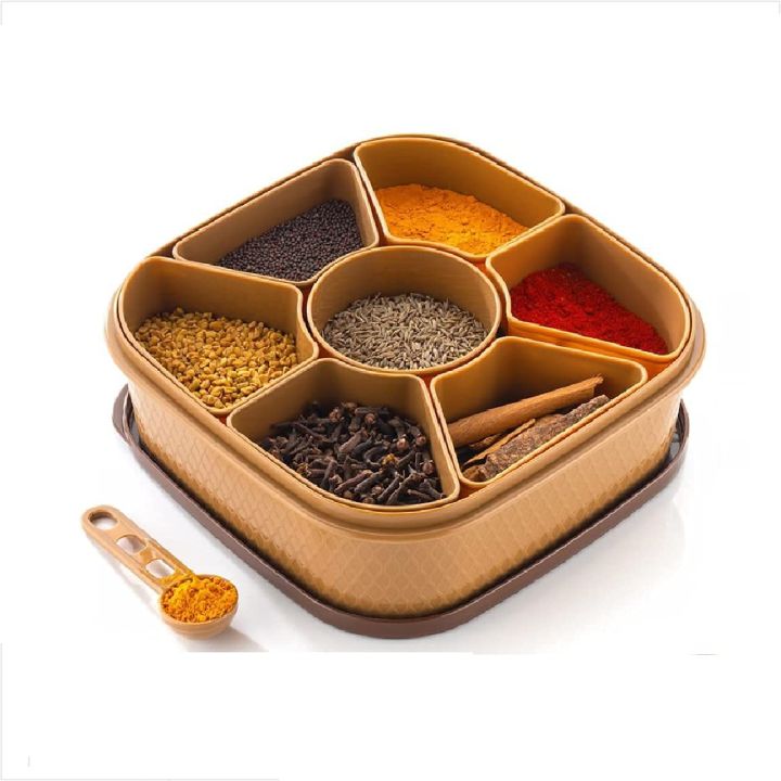 7 Section Masala Box, 700ml Masala Container For Kitchen, Multipurpose ...