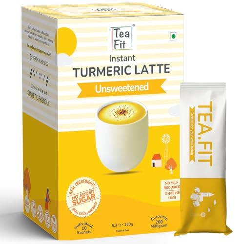 TeaFit NO SUGAR Instant Turmeric Latte | Healing Haldi Doodh | 10 ...