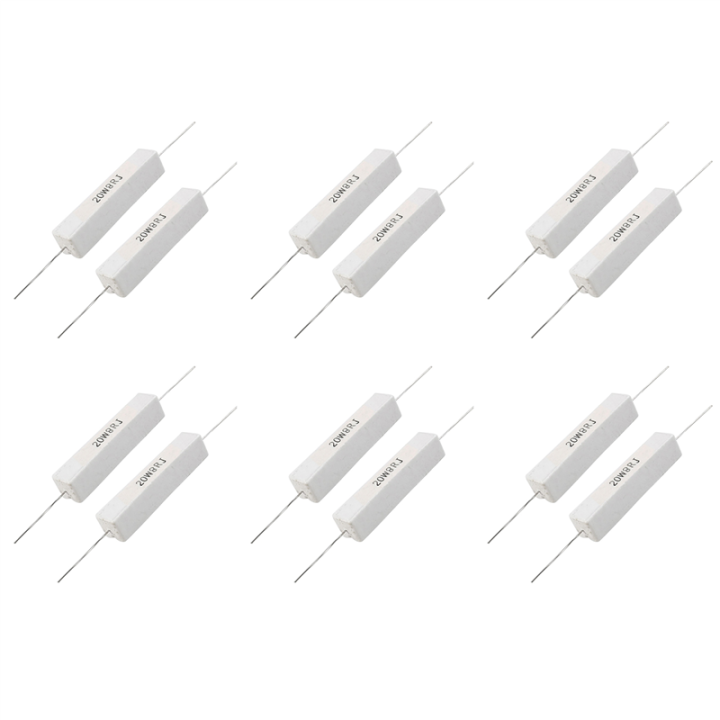 OUMERY 12 Pcs Wire Wound Ceramic Cement Resistor 8 Ohm 20W 5% | Daraz.lk