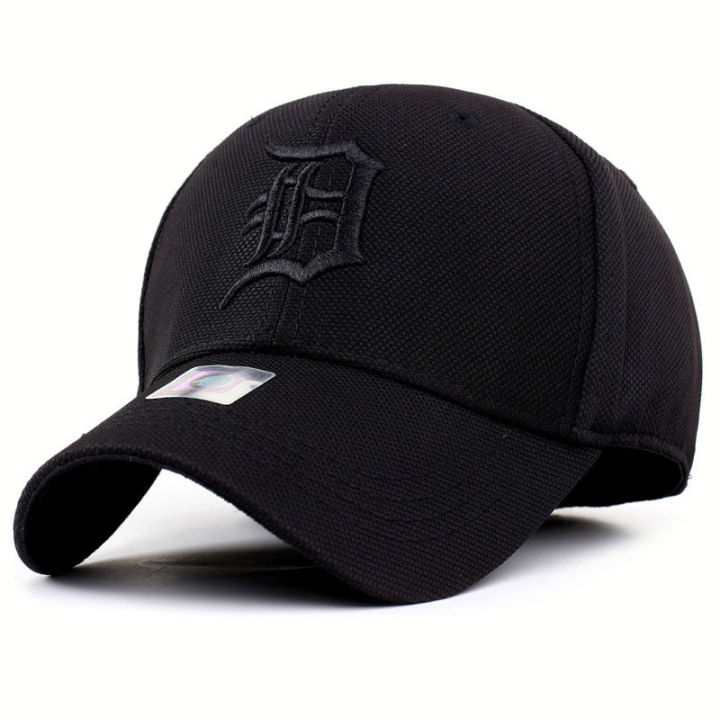 Black Fitted Closed Full Baseball Cap Men Embroidered Letters Snapback ...