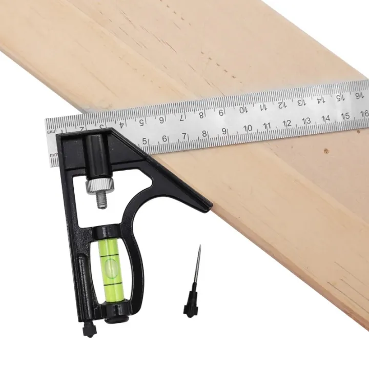 30cm Stainless Steel Angle Ruler Woodworking Measuring Tools Set ...