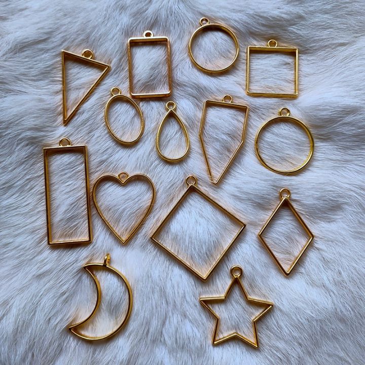 10 Pcs Open Bezels Hollow Frame Pendants for Resin Craft Bezels Jewelry ...