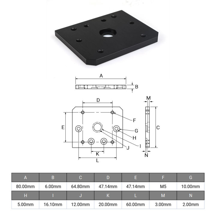 Openbuilds Aluminum C-Beam Motor Mount Plate XYZ Axis End Mount Motor ...