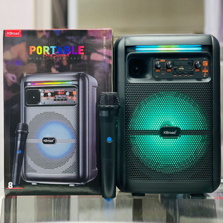 KTS-2198 Portable Wireless Bluetooth Speaker with Led Light RGB Support ...