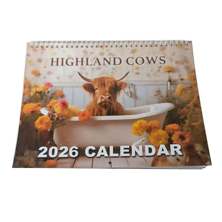 Ethereon Artistic Elegance Calendar 2026 Scottish Highland Cow Wall ...