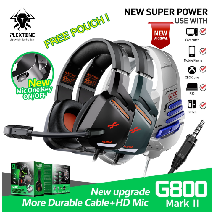 [FREE POUCH] PLEXTONE G800 G700 Gaming Headset Stereo Gaming Headphones ...