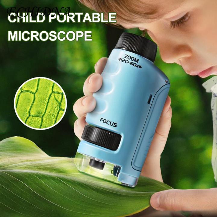 Kids Outdoor Exploration Tool Portable Kids Microscope 60x-120x ...