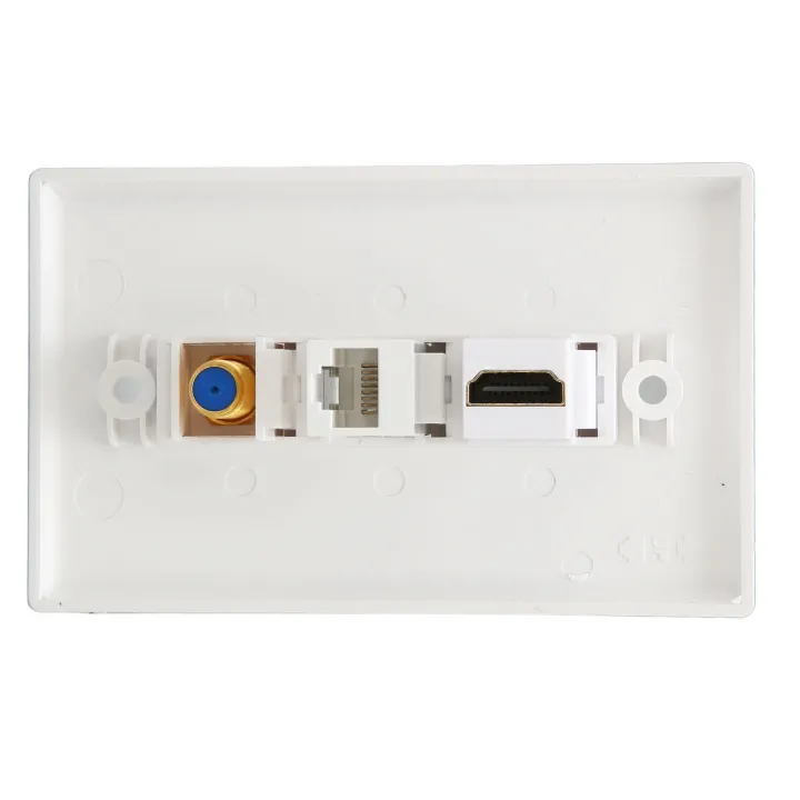 HD Multimedia Interface Wall Plate Multifunction CAT6 TV F Head 3 Port Ethernet | Daraz.lk