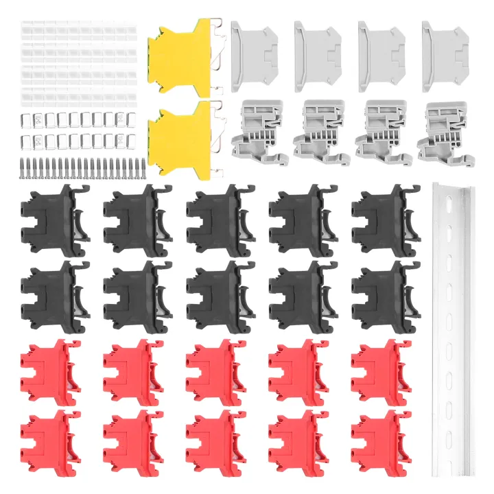 DIN Rail Terminal Blocks Kit Terminal+Ground Blocks+Aluminum Rail ...