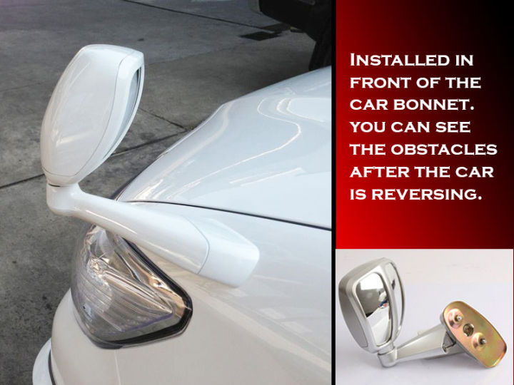 Car Front Fender mirror Wide Angle Universal Bonnet Mirror For All Cars ...