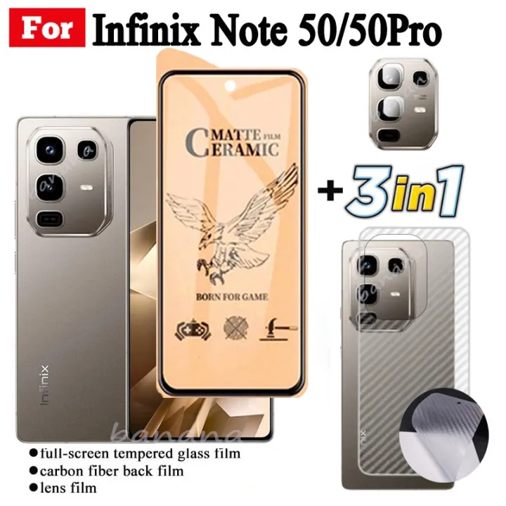 3 IN 1 Infinix Note 50 Pro 4G Ceramic Tempered Glass for Infinix Note50 ...