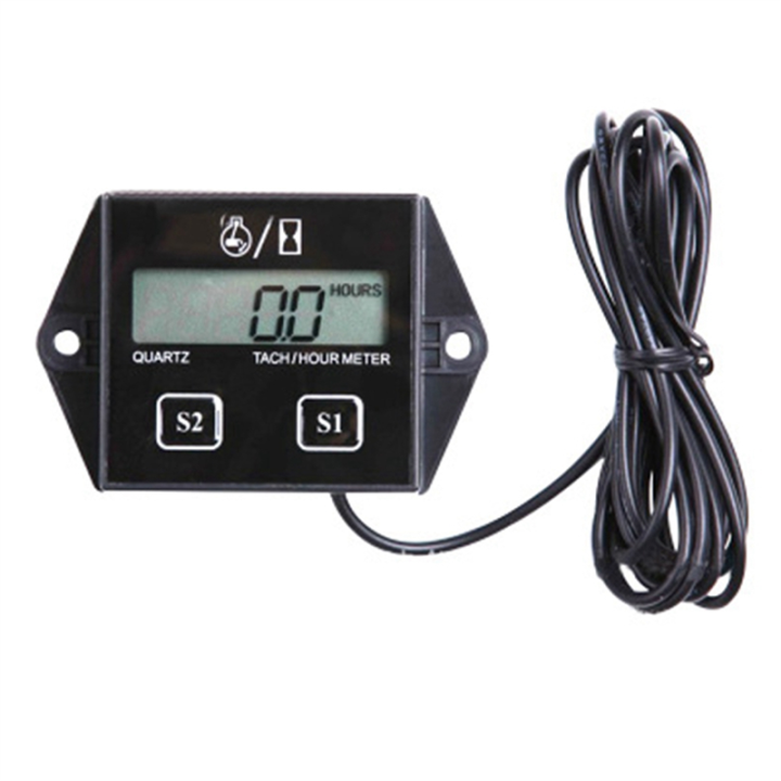 Digital Display Tachometer Timer Engine Tach Hour Meter Gauge Inductive Car Stroke Engine LCD ...